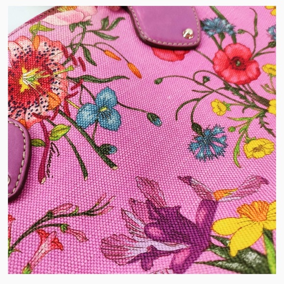 Gucci | Bags | Gucci Rare Vintage Flora Lesa Pink Tote Bag | Poshmark